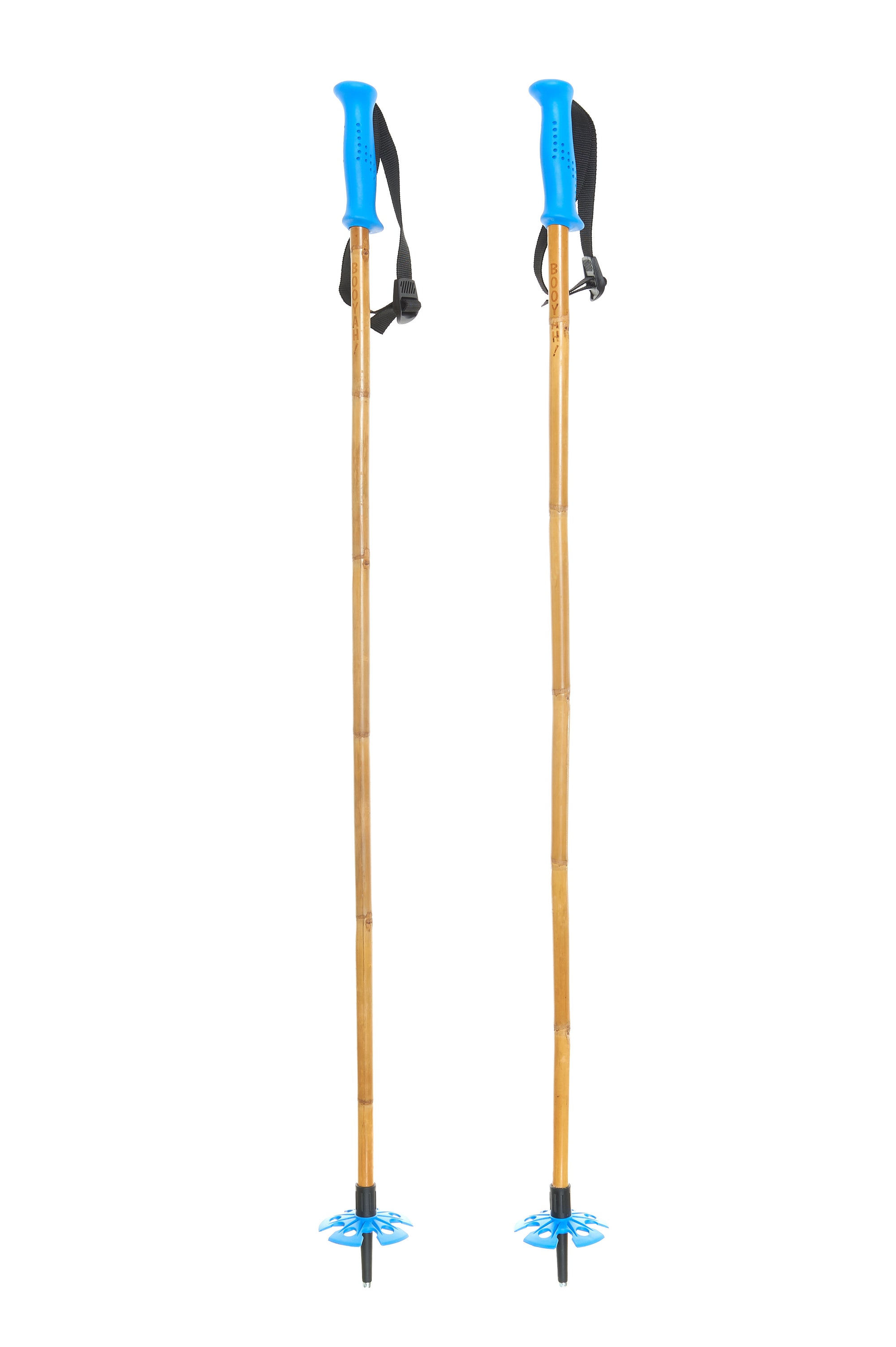 Bamboo Ski Poles w/Colored Grips – Booyah Bamboo